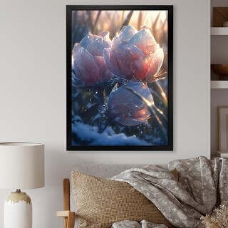 Designart "Blue Tulip Elegance Ii" Floral Tulip Framed Wall Art Prints - Bed Bath & Beyond ...